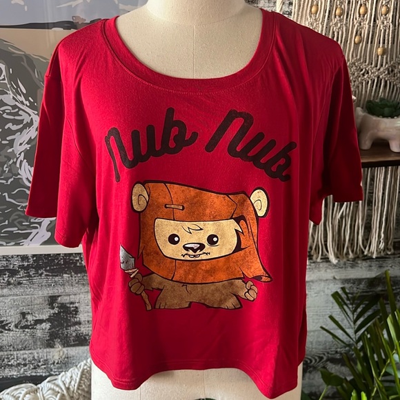 Star Wars | Tops | Star Wars Red Ewok Nub Nub Graphic Cropped Tee ...